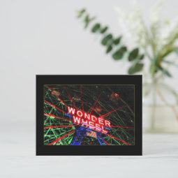 Wonder Wheel Neon (Coney Island, NY) postcard | Zazzle