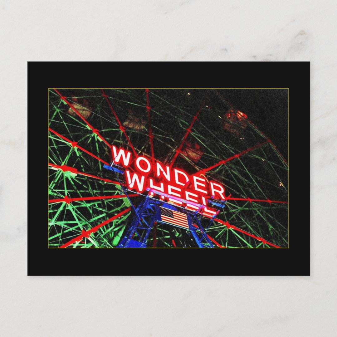 Wonder Wheel Neon (Coney Island, NY) postcard | Zazzle