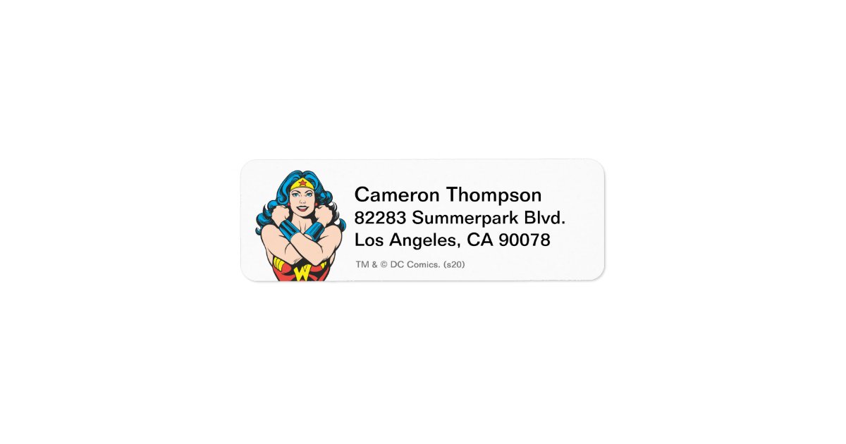 Wonder Woman Arms Crossed Label | Zazzle