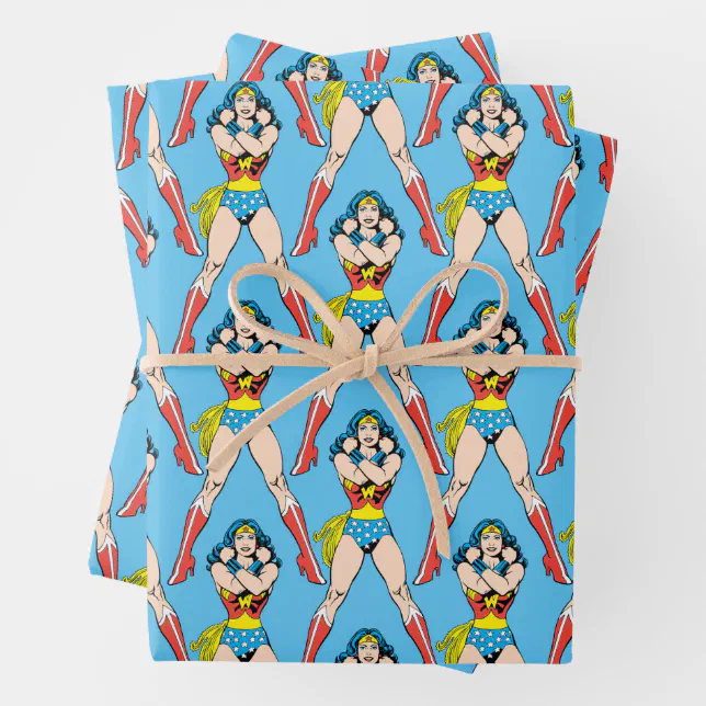 Wonder Woman Arms Crossed Wrapping Paper Sheets | Zazzle