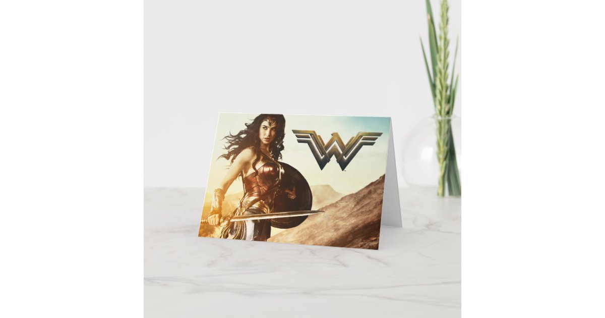 Wonder Woman At Sunset Card | Zazzle