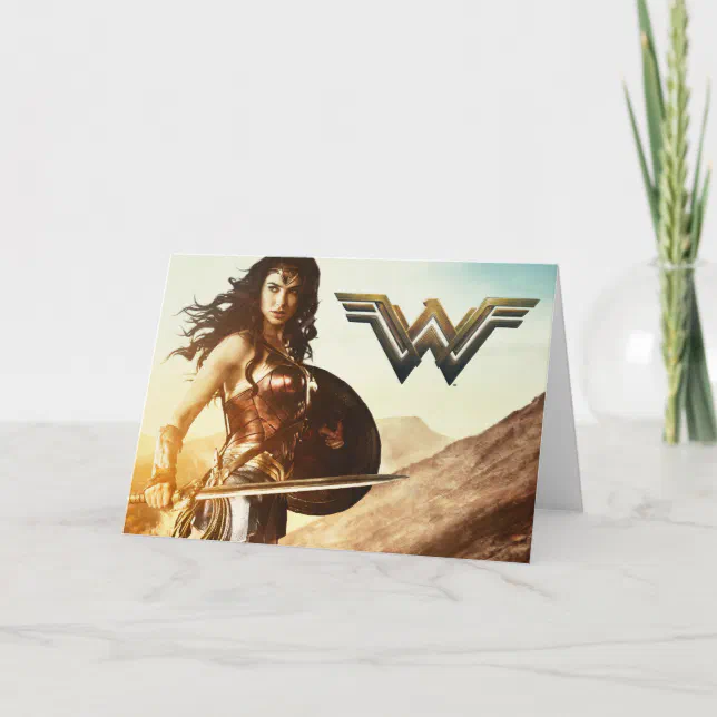 Wonder Woman At Sunset Card | Zazzle