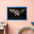 Wonder Woman "Believe In Wonder" Collage Logo Pennant | Zazzle