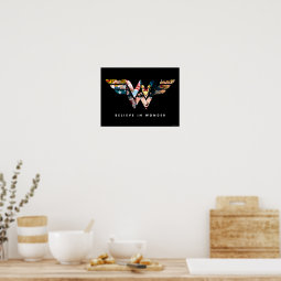 Wonder Woman "Believe In Wonder" Collage Logo Poster | Zazzle