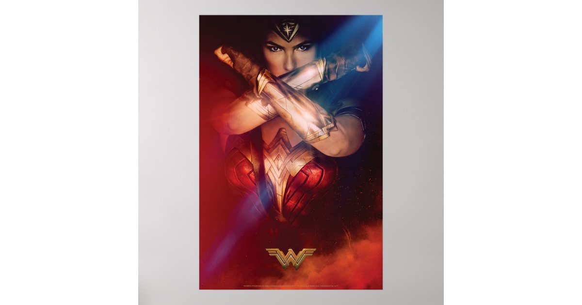 Wonder Woman Blocking With Bracelets Poster | Zazzle