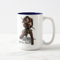Wonder Woman Blocking With Bracelets Two-Tone Coffee Mug | Zazzle