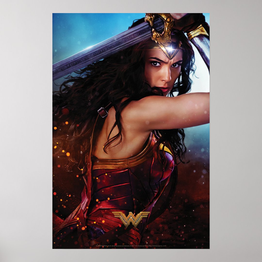 Wonder Woman Blocking With Sword Poster | Zazzle