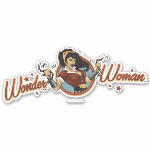 Wonder Woman Bombshell Name Graphic Sticker | Zazzle