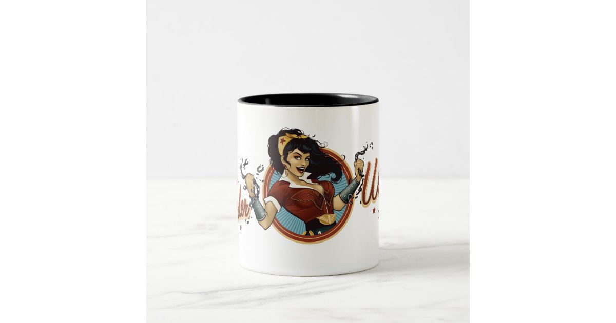 Wonder Woman Bombshell Name Graphic Two-Tone Coffee Mug | Zazzle