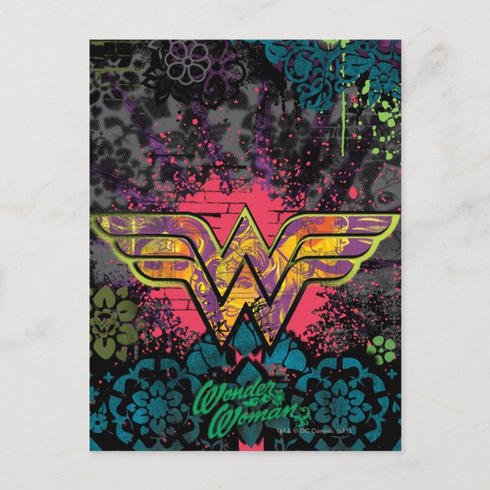 Wonder Woman Brick Wall Collage Postcard | Zazzle.com