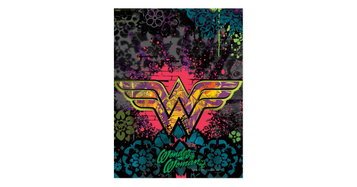 Wonder Woman Brick Wall Collage Postcard | Zazzle.com
