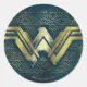 Wonder Woman Brushed Gold Symbol Classic Round Sticker | Zazzle