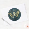Wonder Woman Brushed Gold Symbol Classic Round Sticker | Zazzle