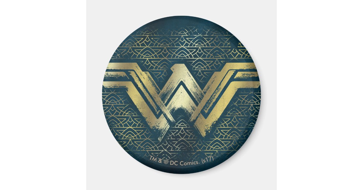 Wonder Woman Brushed Gold Symbol Magnet | Zazzle
