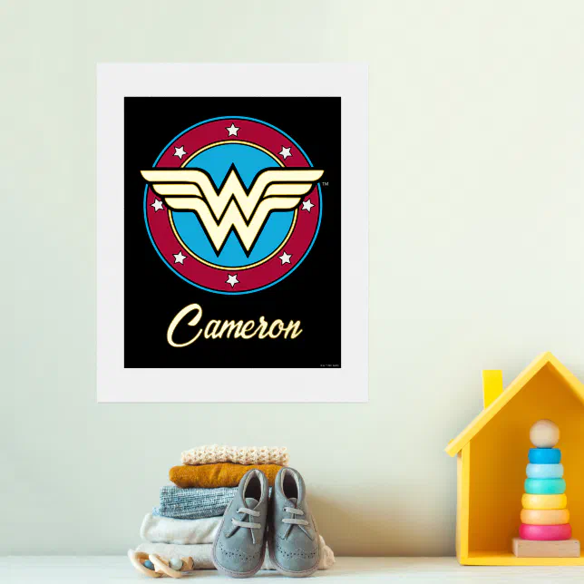 Wonder Woman | Circle & Stars Logo Foil Prints | Zazzle