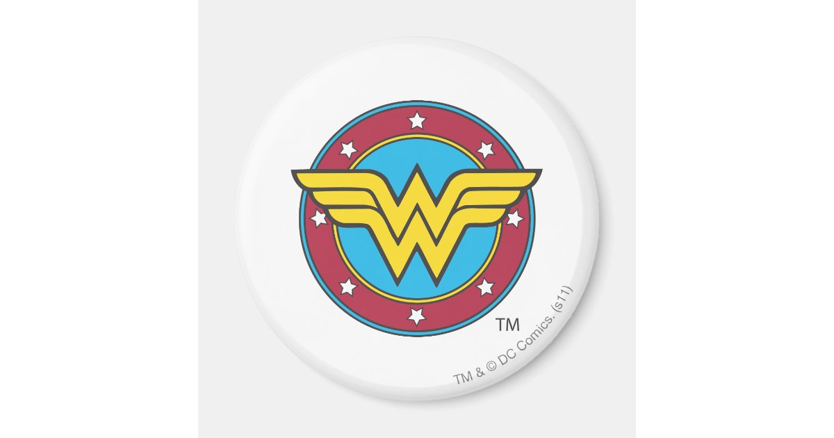 Wonder Woman | Circle & Stars Logo Magnet | Zazzle