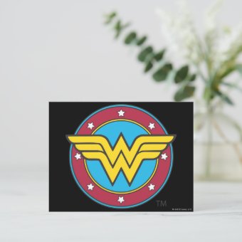 Wonder Woman | Circle & Stars Logo Postcard | Zazzle