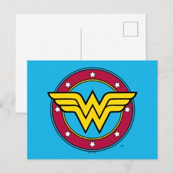 Wonder Woman | Circle & Stars Logo Postcard | Zazzle