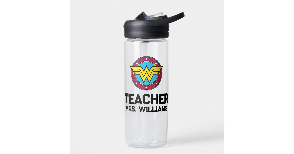 Wonder Woman | Circle & Stars Logo Water Bottle | Zazzle