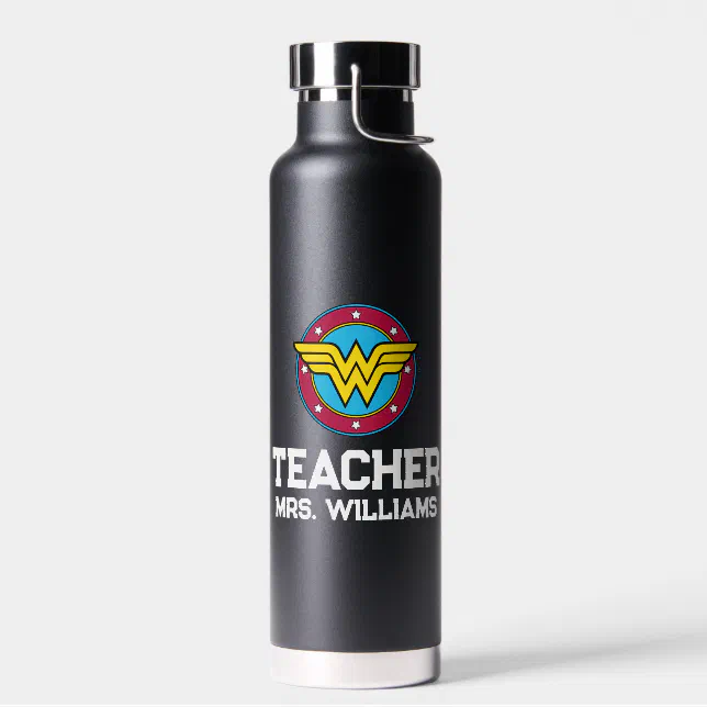Wonder Woman | Circle & Stars Logo Water Bottle | Zazzle