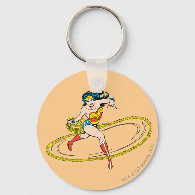 Wonder Woman Circled with Lasso Keychain | Zazzle