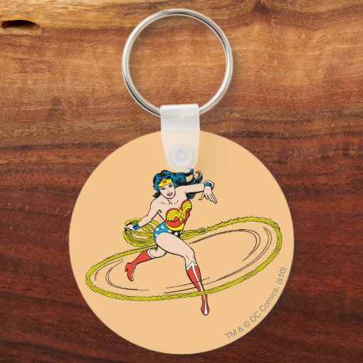 Wonder Woman Circled with Lasso Keychain | Zazzle
