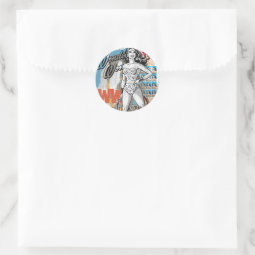 Wonder Woman Collage 2 Classic Round Sticker | Zazzle