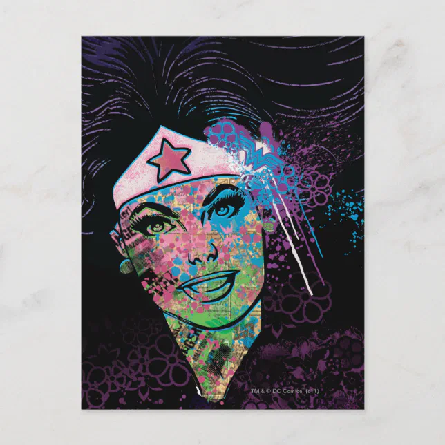 Wonder Woman Colorful Collage Postcard | Zazzle