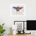 Wonder Woman Crossed Arms in Logo Collage Foil Prints | Zazzle