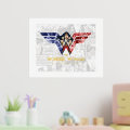 Wonder Woman Crossed Arms in Logo Collage Foil Prints | Zazzle