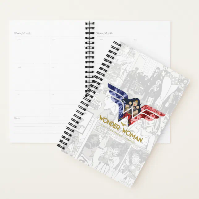 Wonder Woman Crossed Arms in Logo Collage Planner | Zazzle