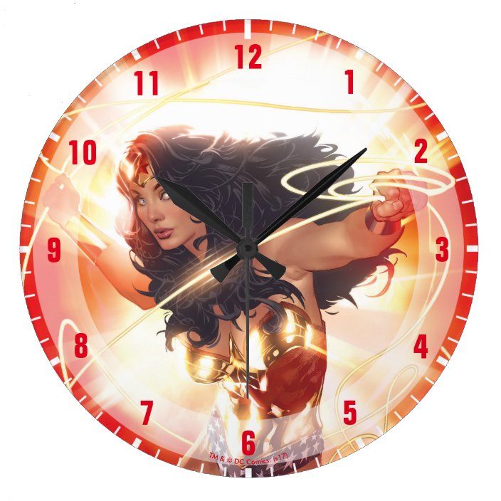 Wonder Woman Encyclopedia Cover Large Clock | Zazzle.com