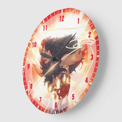 Wonder Woman Encyclopedia Cover Large Clock | Zazzle