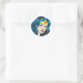 Wonder Woman Face Classic Round Sticker | Zazzle