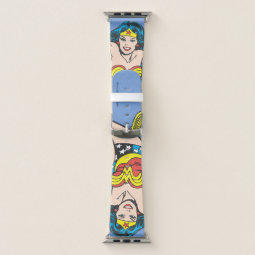 Wonder Woman Flying Forward Apple Watch Band | Zazzle