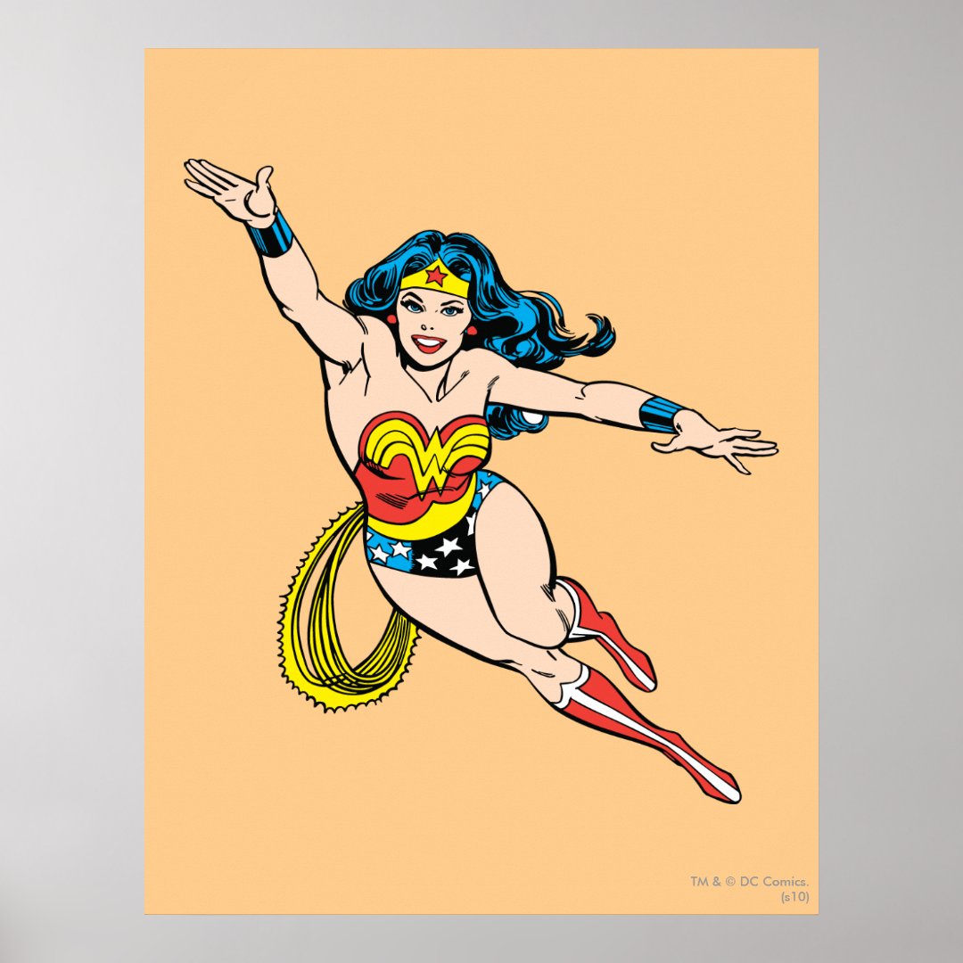 Wonder Woman Flying Forward Poster | Zazzle
