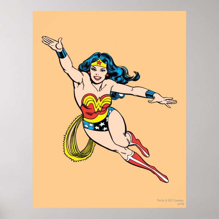 Wonder Woman Flying Forward Poster | Zazzle