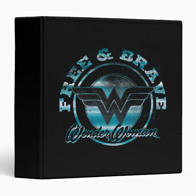 Wonder Woman Free & Brave Grunge Graphic Binder | Zazzle