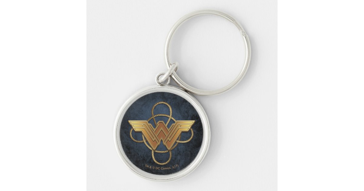 Wonder Woman Gold Symbol Over Lasso Keychain | Zazzle