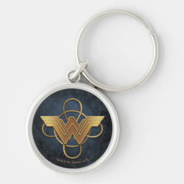 Wonder Woman Gold Symbol Over Lasso Keychain | Zazzle
