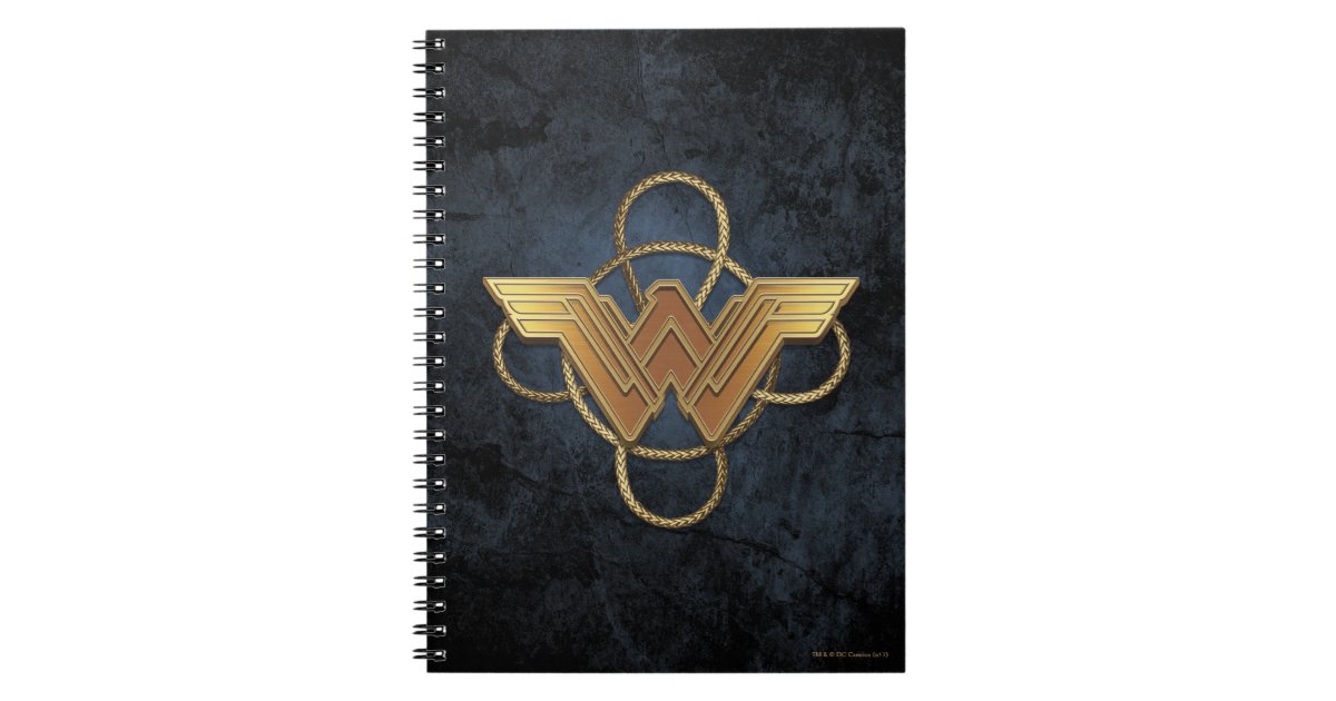 Wonder Woman Gold Symbol Over Lasso Notebook Zazzle