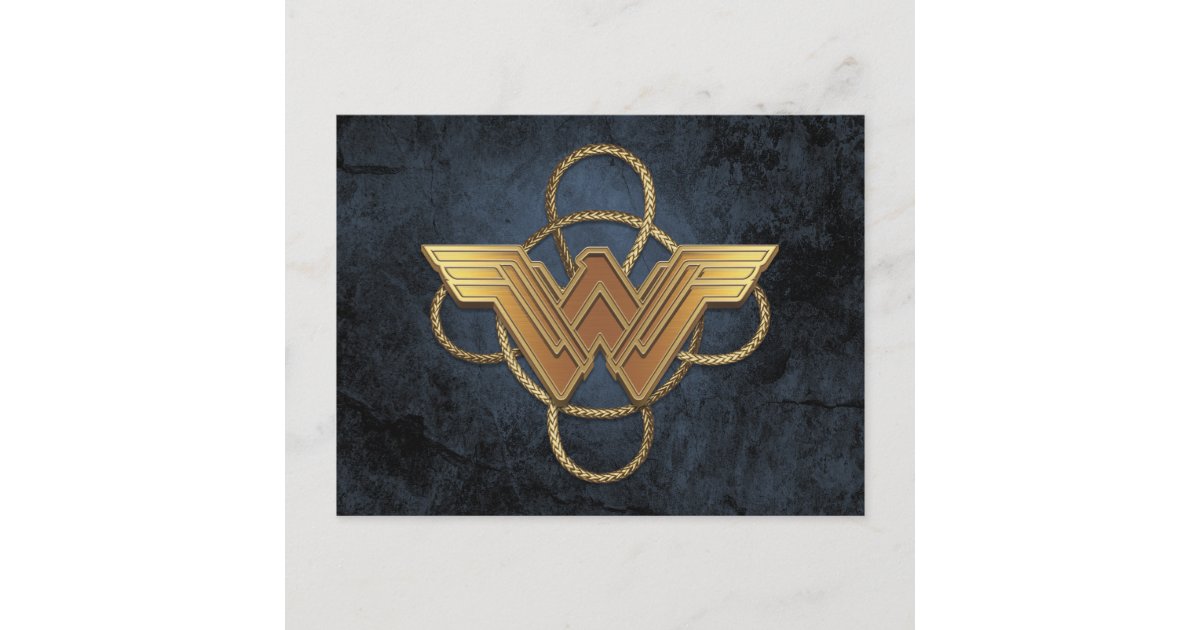Wonder Woman Gold Symbol Over Lasso Postcard | Zazzle