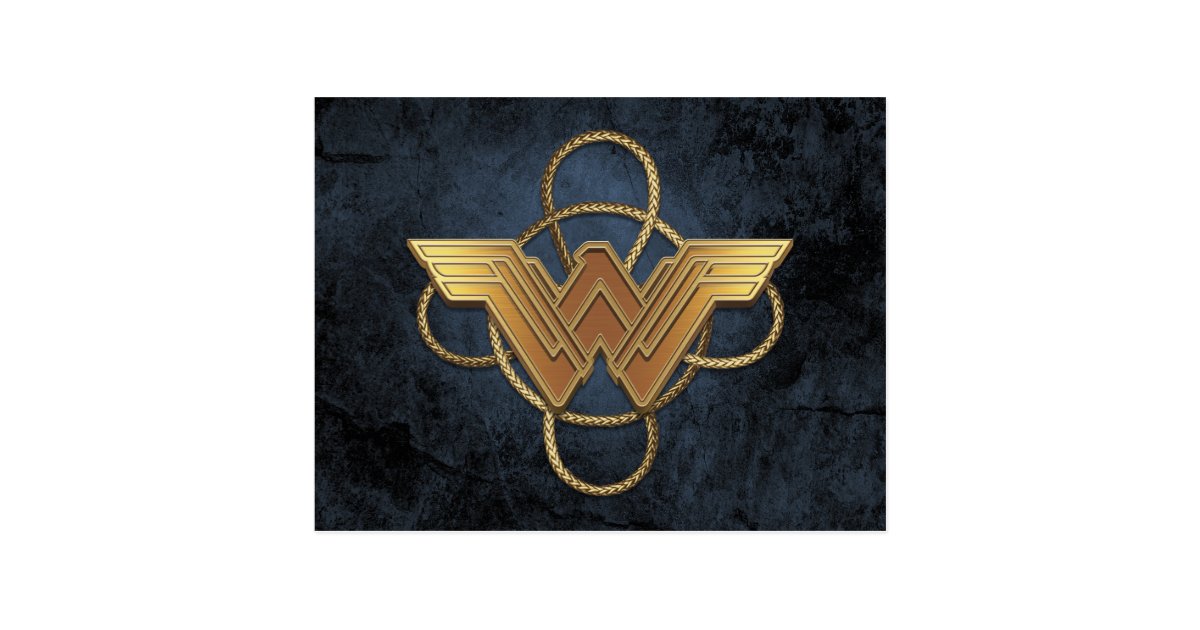 Wonder Woman Gold Symbol Over Lasso Postcard | Zazzle.com