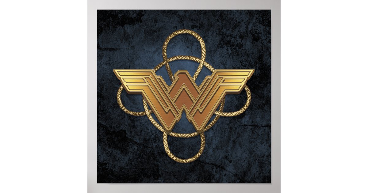 Wonder Woman Gold Symbol Over Lasso Poster | Zazzle