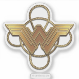 Wonder Woman Gold Symbol Over Lasso Sticker | Zazzle