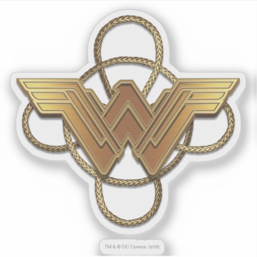 Wonder Woman Gold Symbol Over Lasso Sticker Zazzle