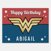 Wonder Woman Golden Logo | Happy Birthday Sign | Zazzle