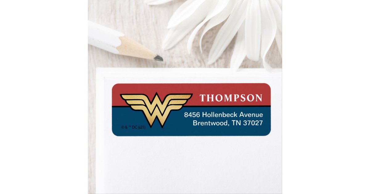 Wonder Woman Golden Logo Label | Zazzle