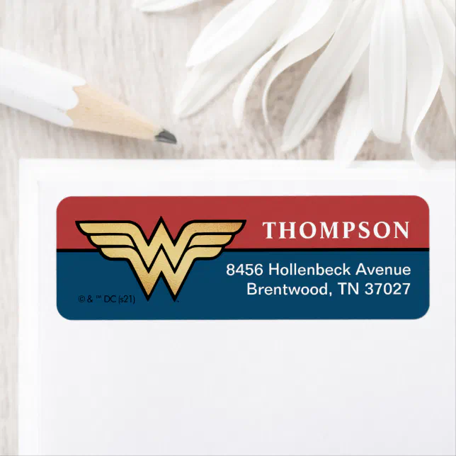 Wonder Woman Golden Logo Label | Zazzle
