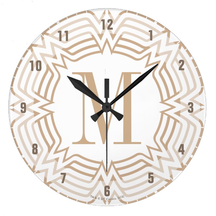 Wonder Woman Greek Pattern Large Clock | Zazzle